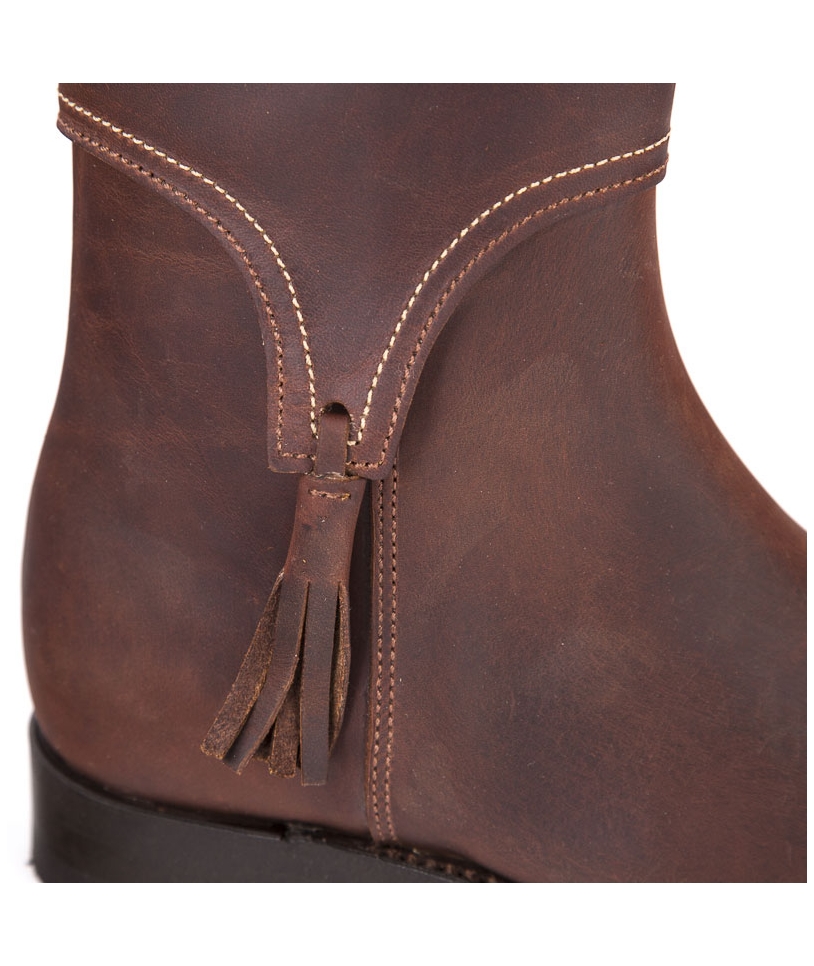 Bow tie leather boot with zipper, bow trimming, | ValverdeBoots