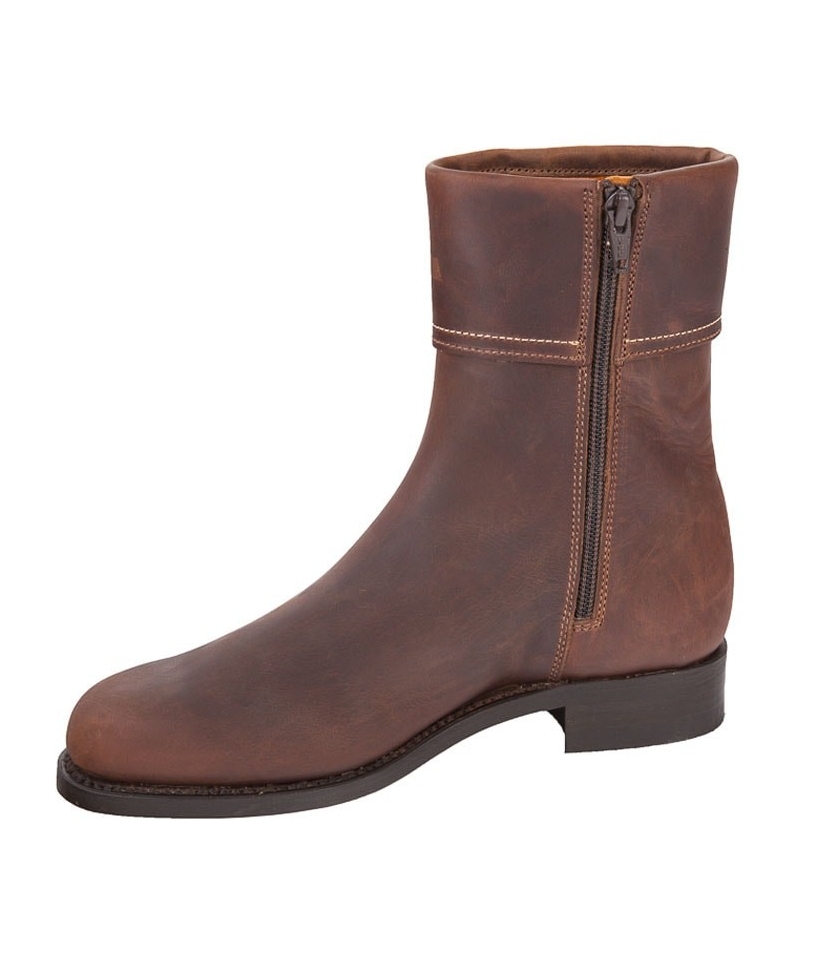 Bow tie leather boot with zipper, bow trimming, | ValverdeBoots